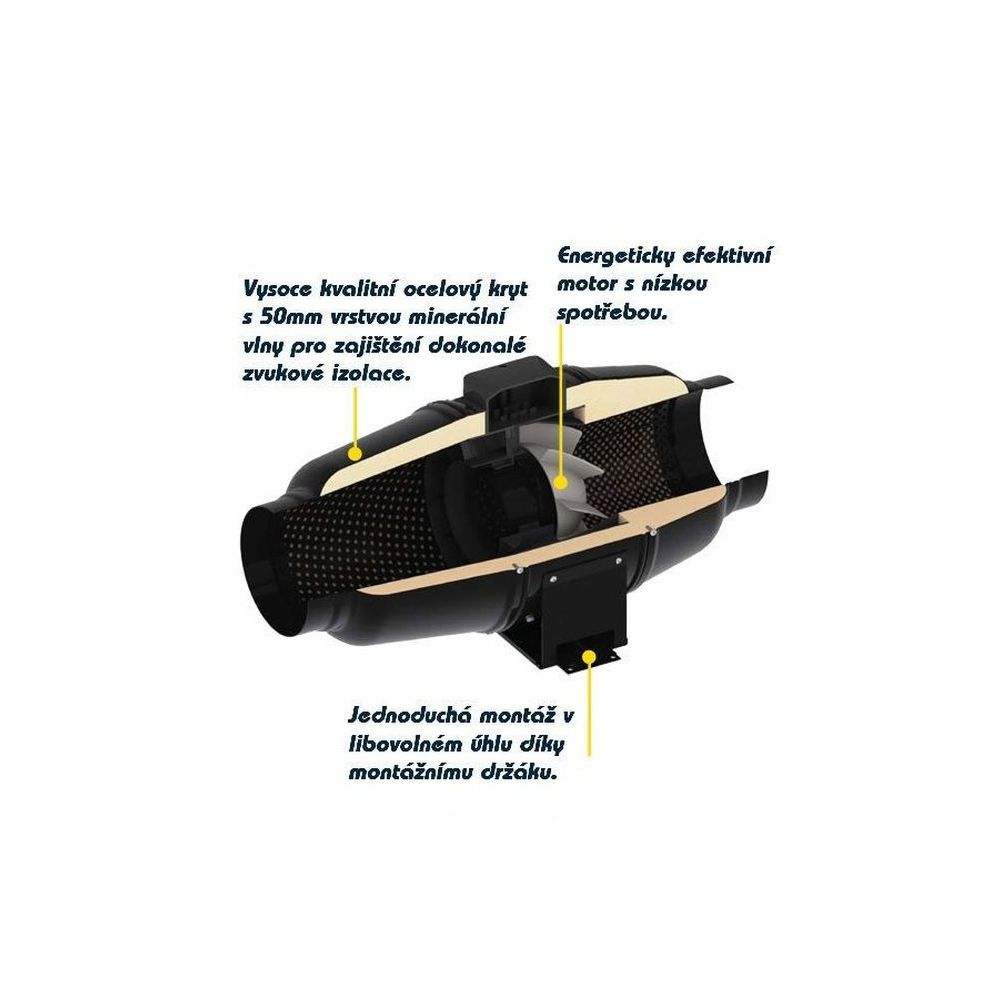 Dalap AP Quiet 125 mm - 230/340 m3/h, dvojrýchlostný axiálny ventilátor ...